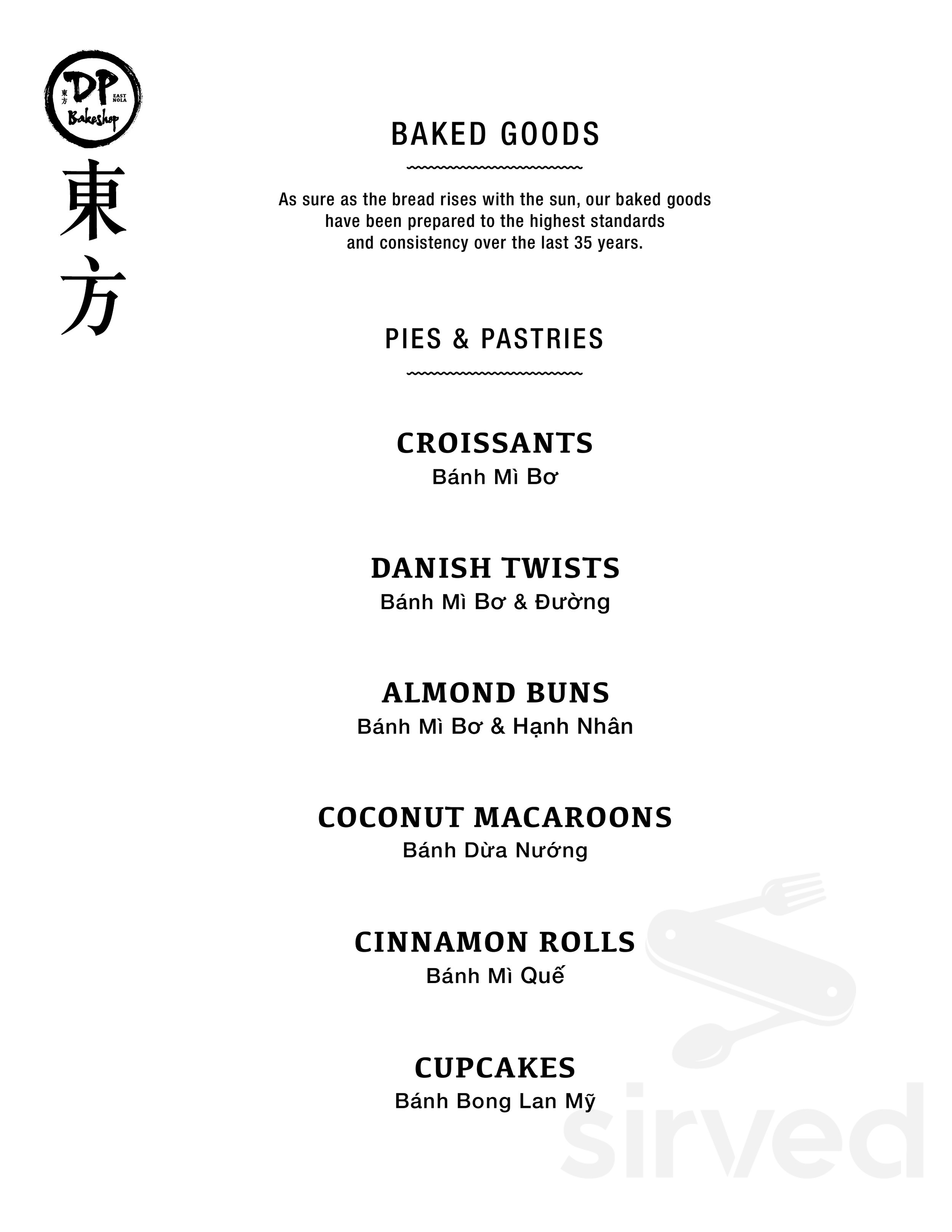 Dong Phuong Bakery & Restaurant menus in New Orleans, Louisiana, United ...