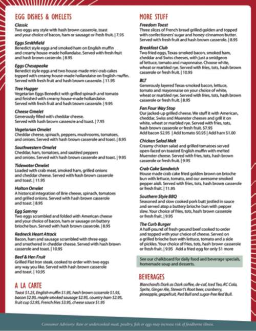 Curbside Cafe menu in Richmond, Virginia, USA