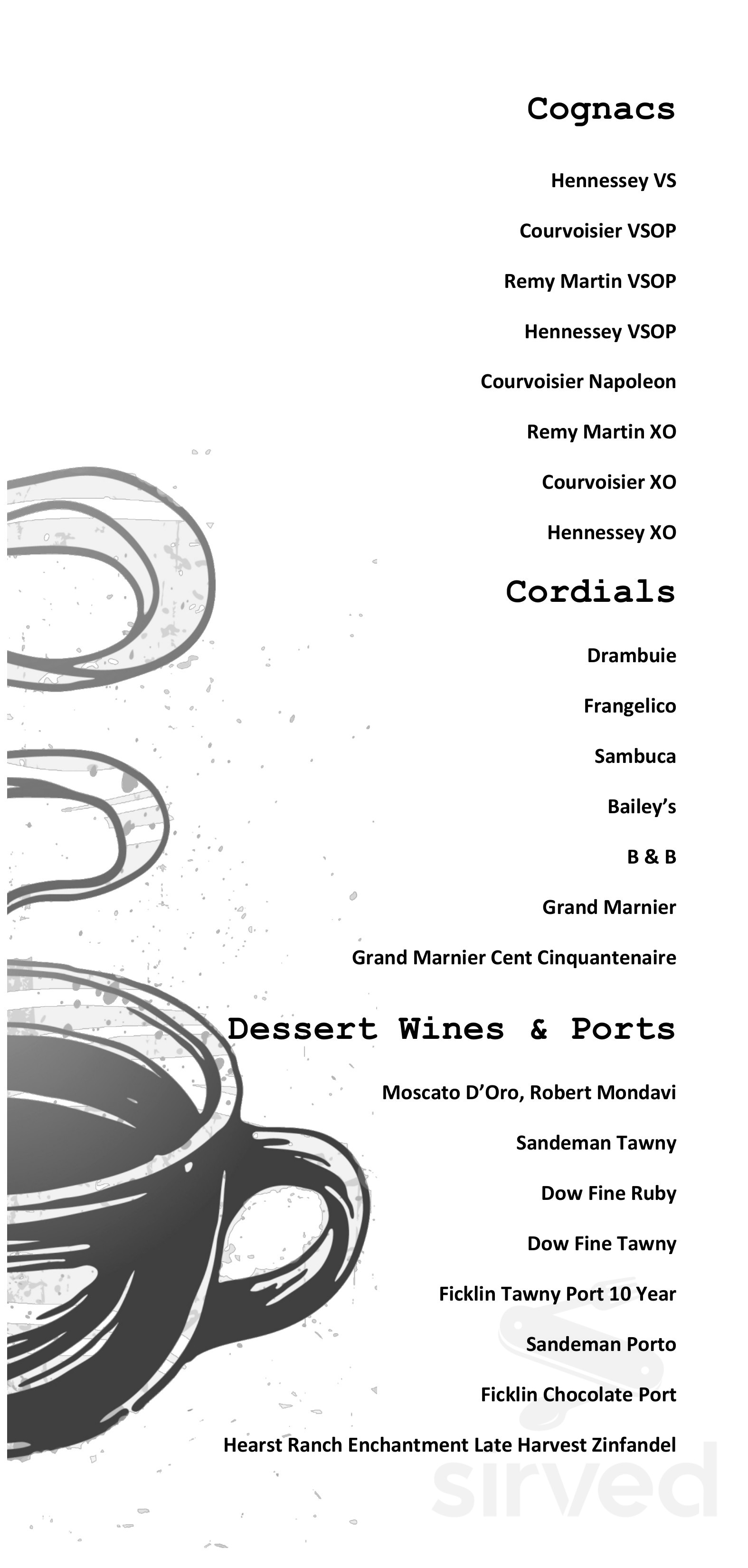 Menu - Fish Camp CA's Jackalope's Bar and Grill | Sirved