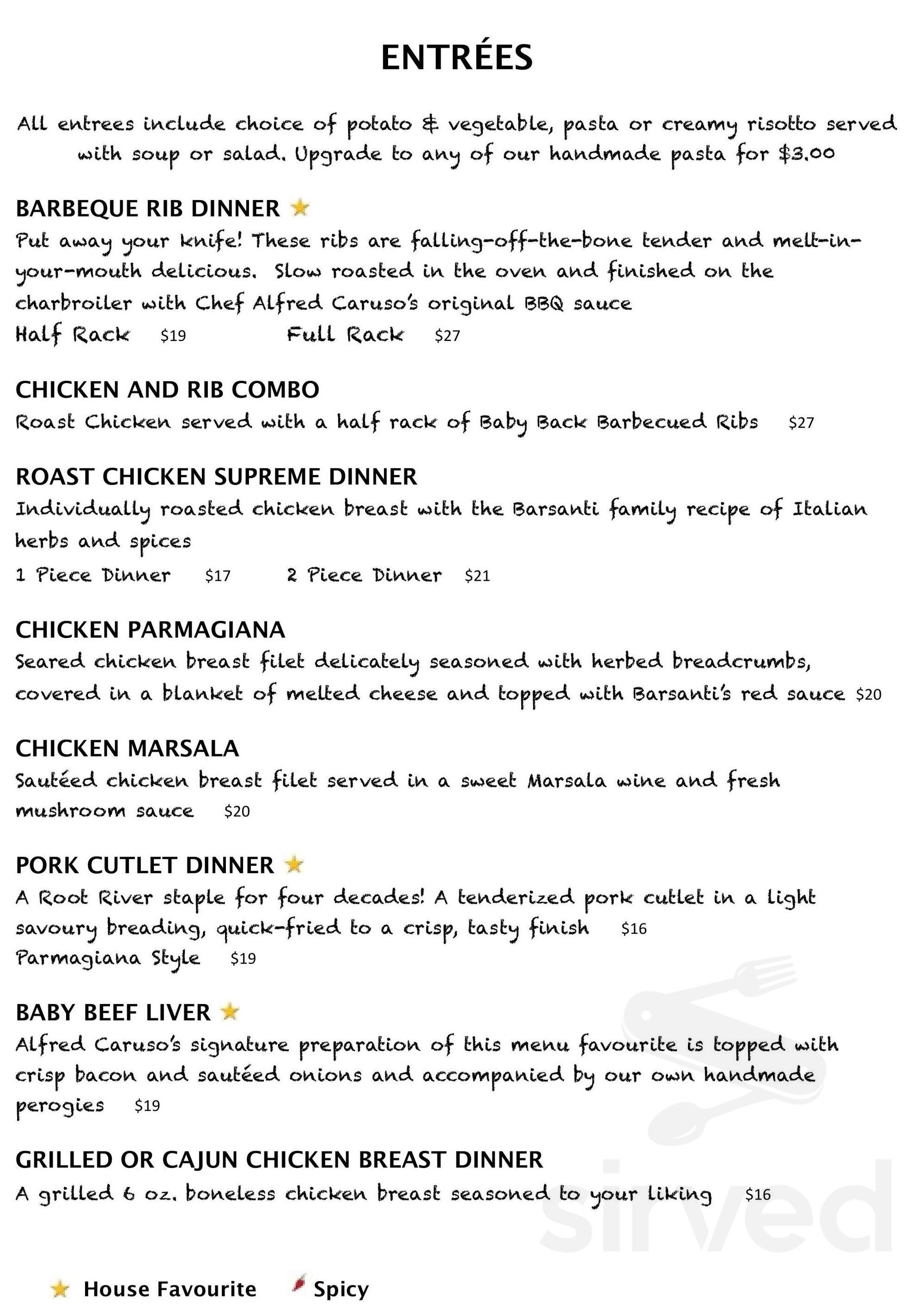 The Root - Golf Club & Restaurant menus in Sault Ste. Marie, Ontario ...