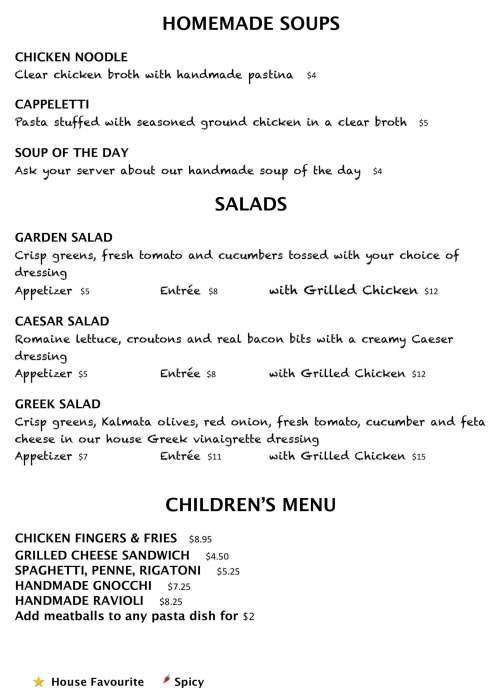 The Root - Golf Club & Restaurant menu in Sault Ste. Marie, Ontario, Canada