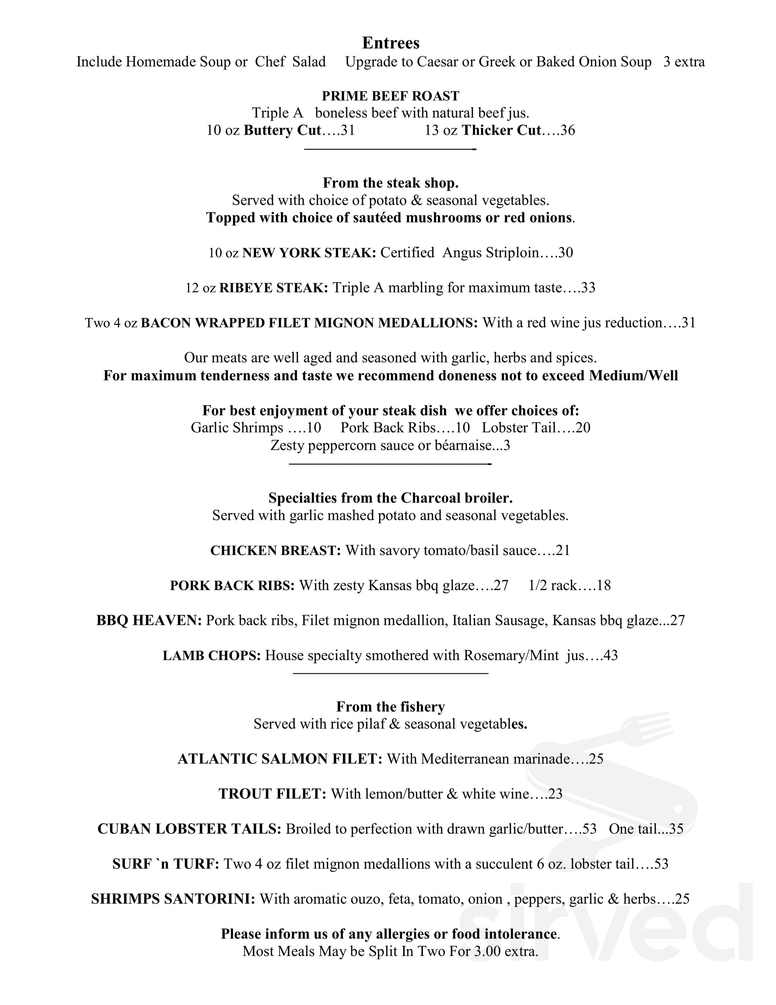 The Buttery Restaurant menu in Newmarket, Ontario, Canada