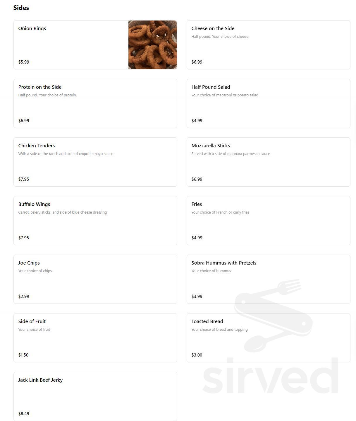 Menu - New York NY's Seaport Deli | Sirved