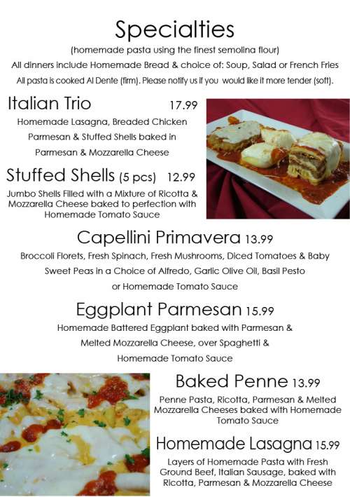 Pasquale's menu in Lancaster, Pennsylvania, USA
