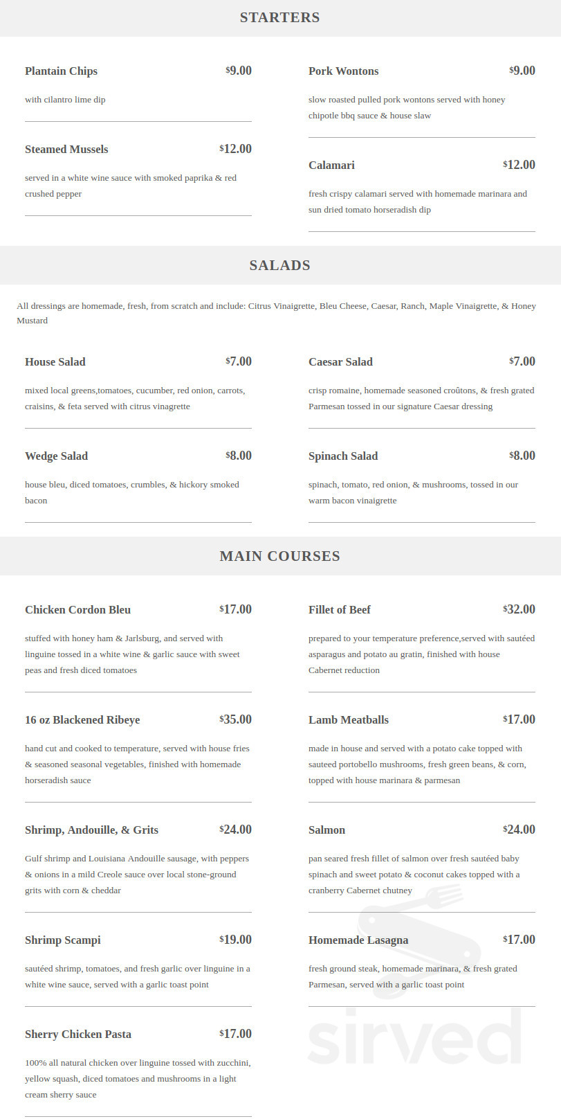 Lugo's menu in Dickson, Tennessee, USA