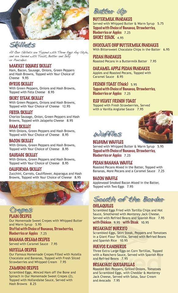 Market Square Restaurant menu in Wheeling, Illinois, USA