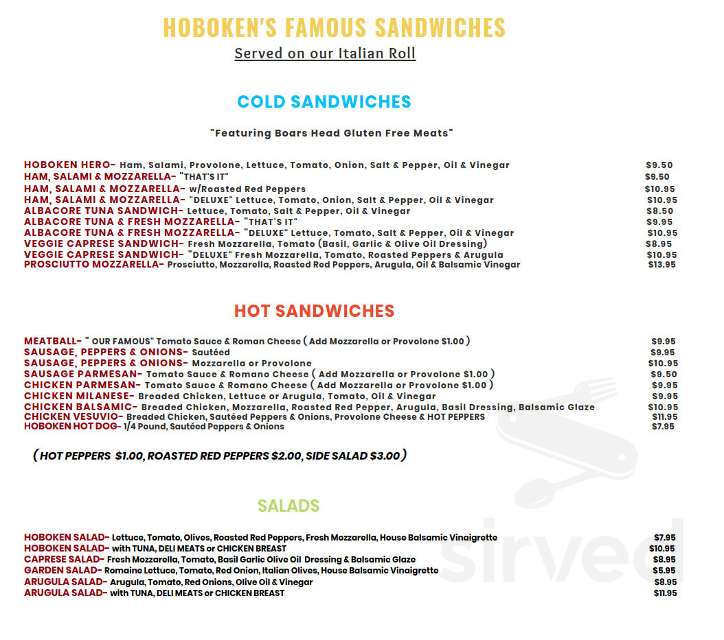 Menu for Hoboken Cafe on Whitlock in Marietta, GA | Sirved