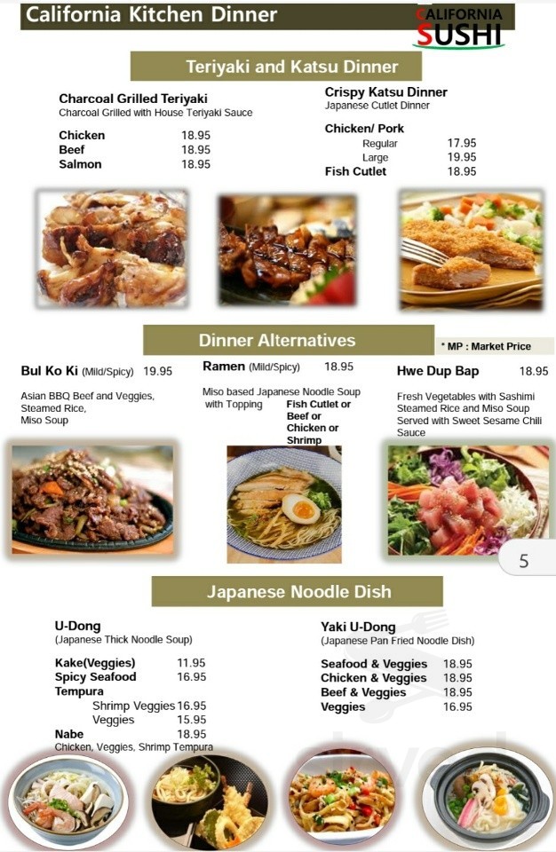 Menu - Windsor ON's The California Sushi | Sirved