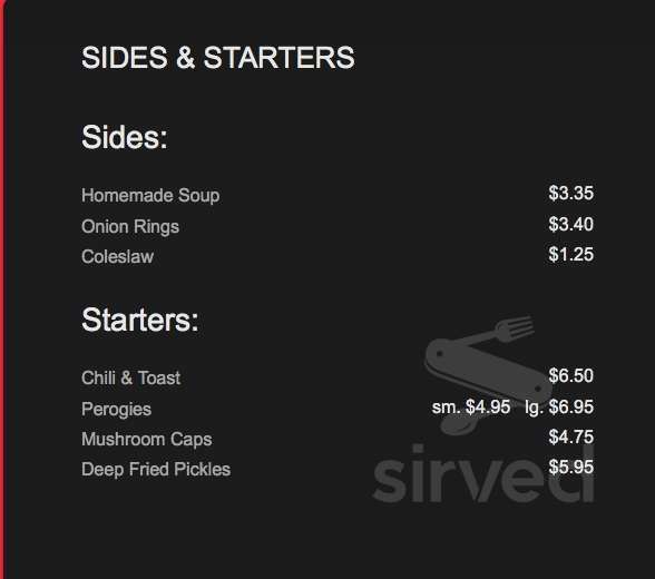 Ivan's Restaurant menu in North Bay, Ontario, Canada
