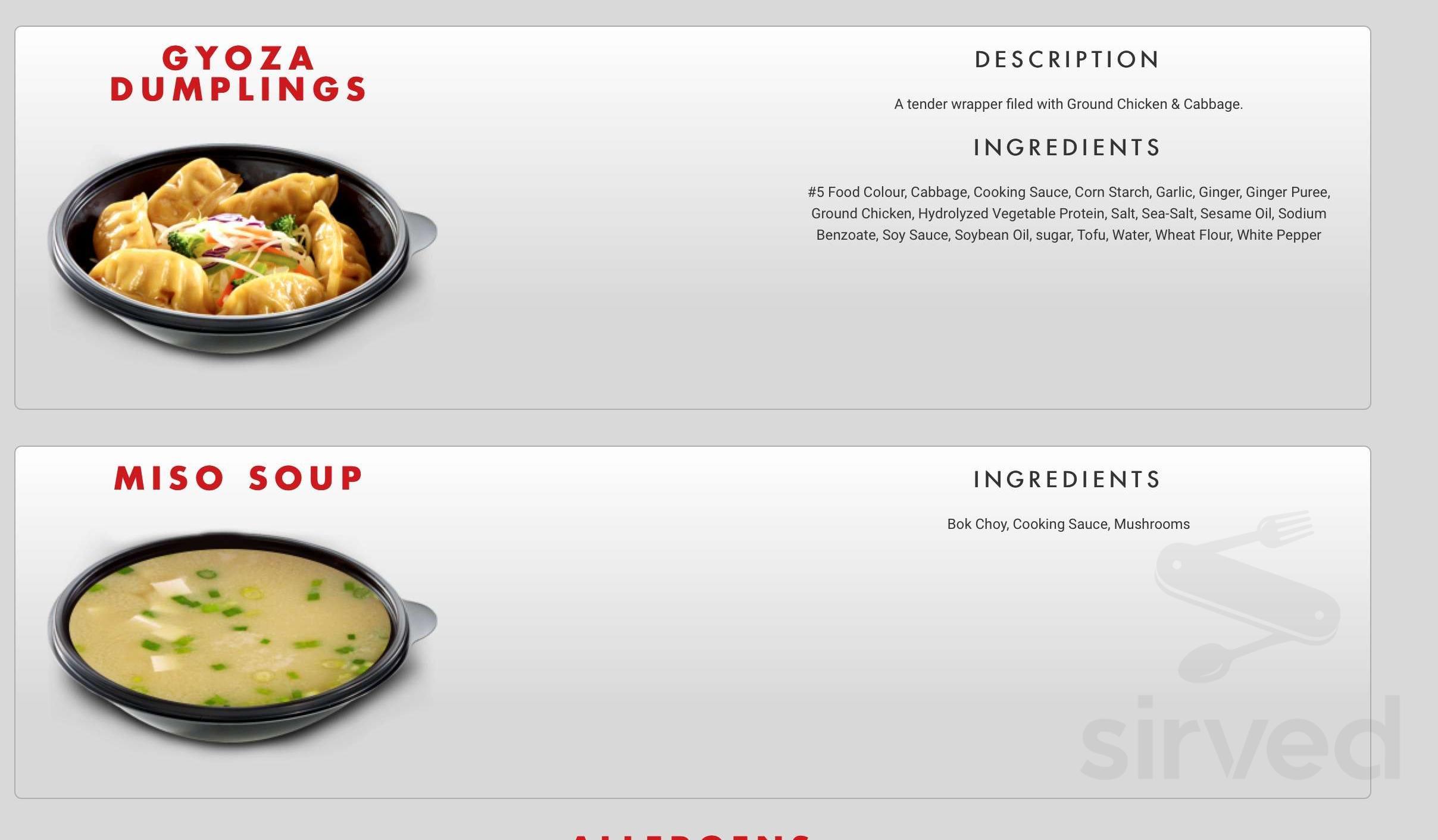 Menu - Scarborough ON's Teriyaki Experience | Sirved