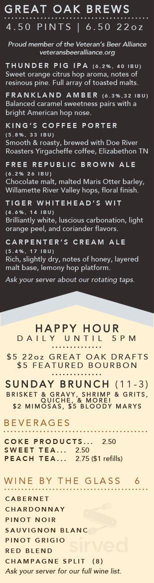 Southern Craft BBQ Bristol menus in Bristol, Virginia, United States