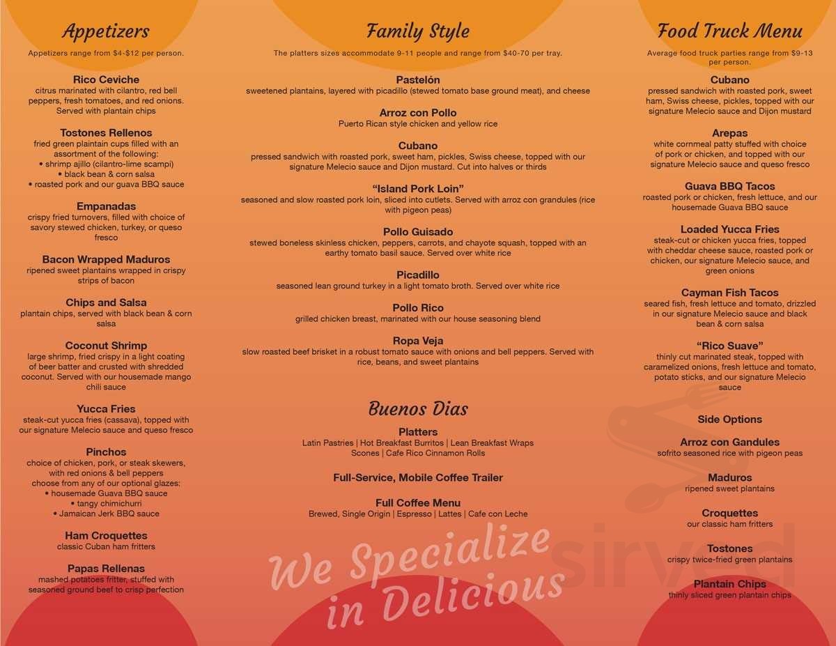 Café Rico menu in Niceville, Florida, USA