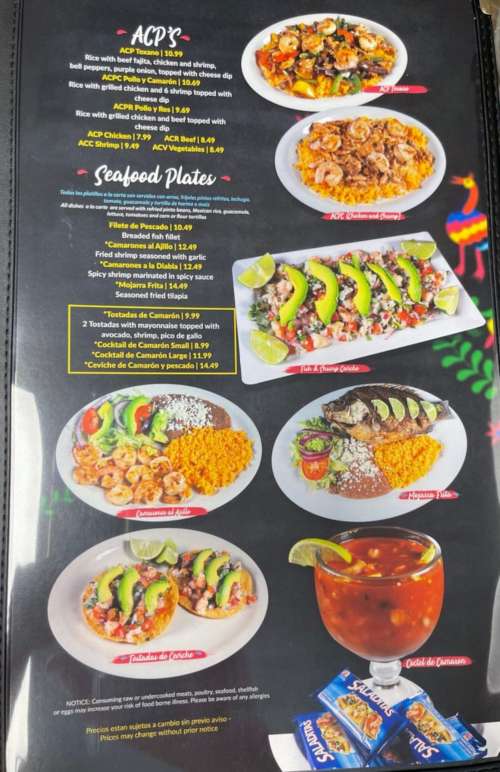 The Mango Peel menu in Elkin, North Carolina, USA