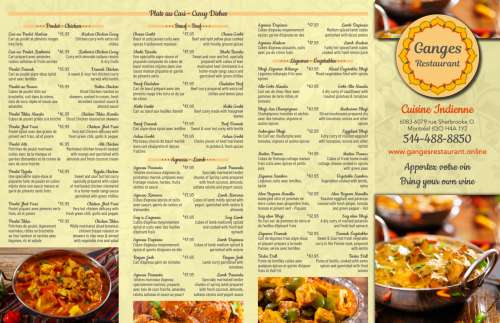 Ganges Restaurant menu in Montreal, Quebec H4A 1Y2, Canada