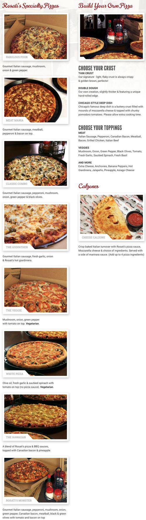 Rosati's Pizza menu in Kingwood, Texas, USA