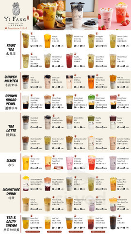Yi Fang Taiwan Fruit Tea Hamilton menus in Hamilton, Ontario, Canada