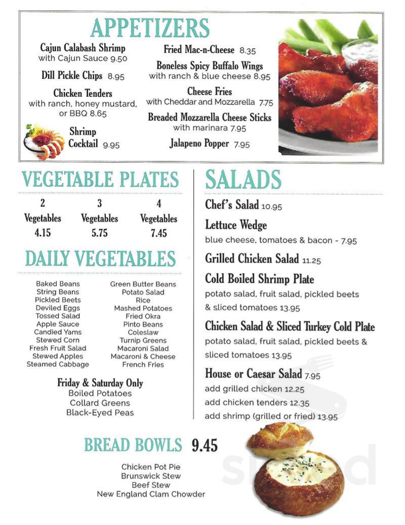 Bullock's Bar-B-Cue menu in Durham, North Carolina, USA