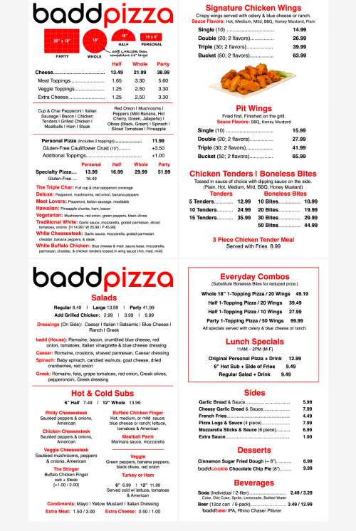 baddpizza - McLean menu in McLean, Virginia, USA