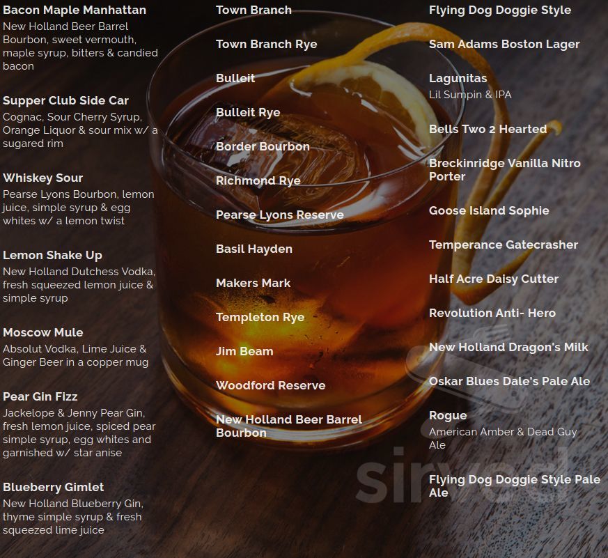 Menu - Chicago IL's Mecca Supper Club | Sirved
