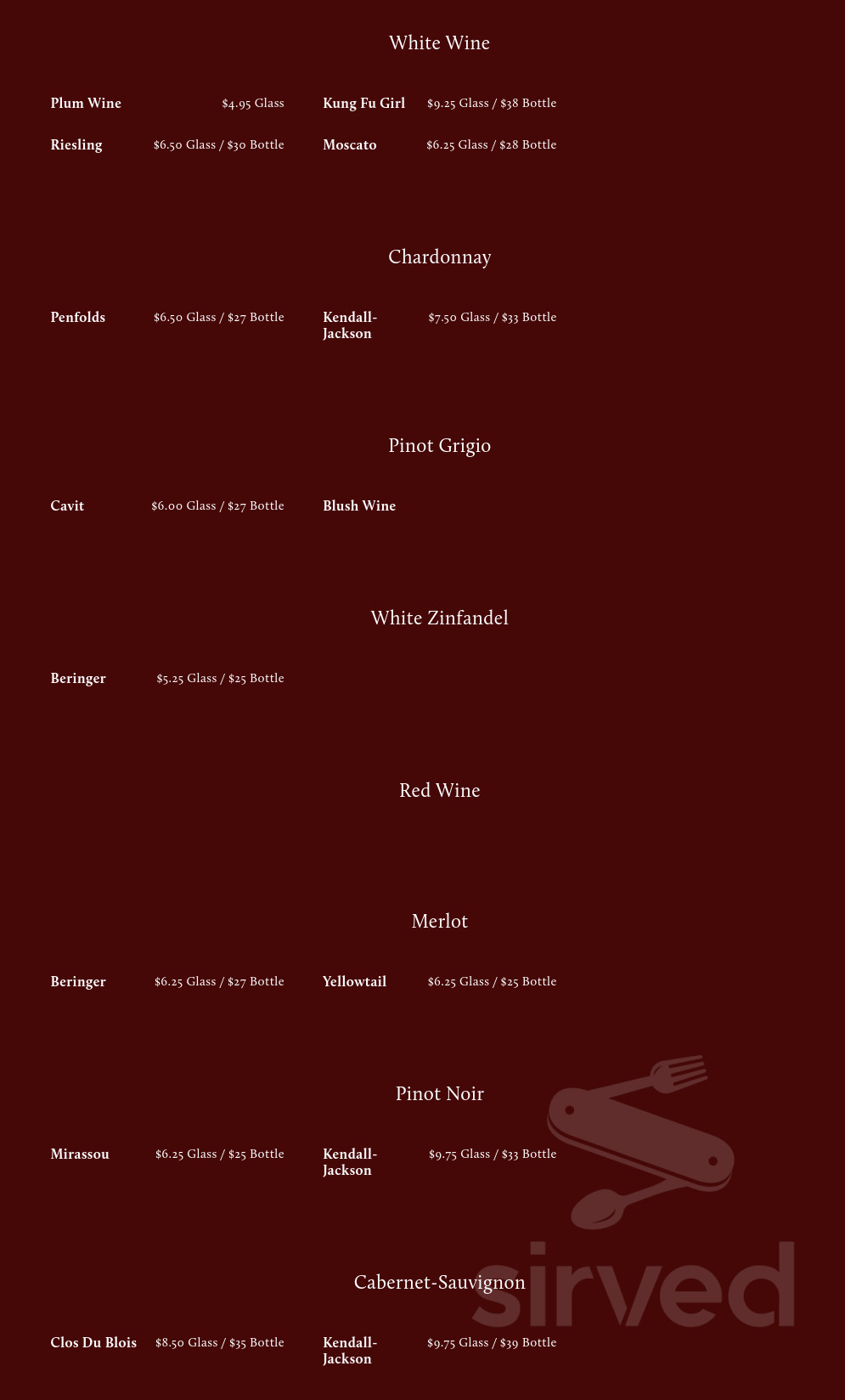 Fuji Steakhouse menu in Conway, Arkansas, USA