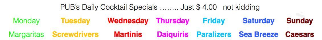 James Bay Inn Restaurant menu in Victoria, British Columbia, Canada