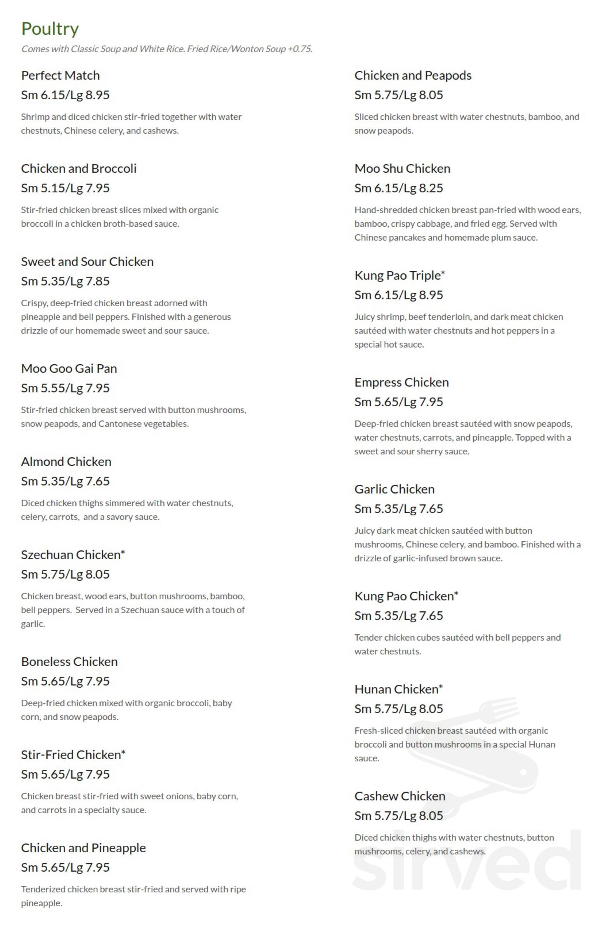 Menu - Greenfield IN's Dragon Palace | Sirved