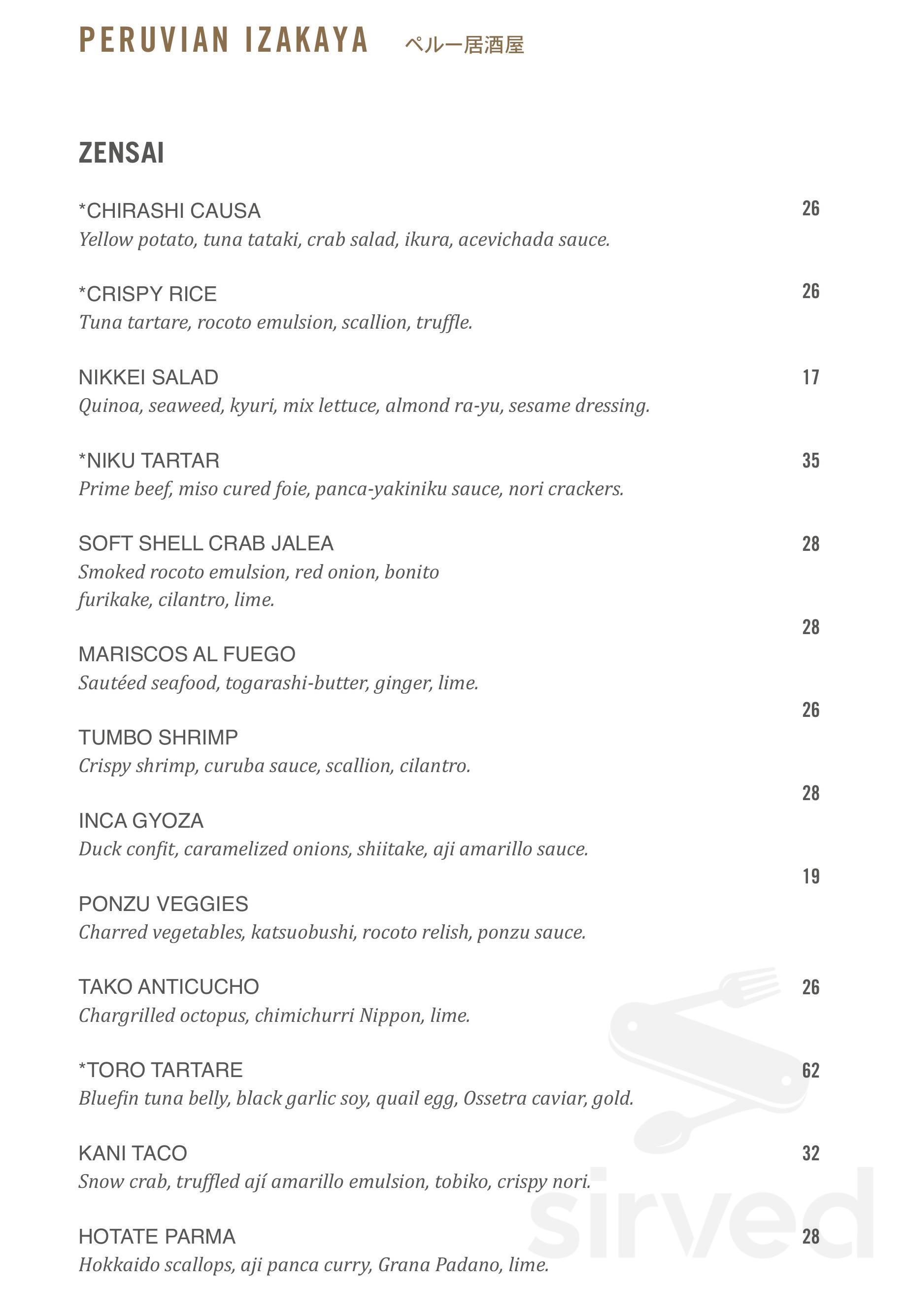 Menu - Miami FL's Osaka Miami | Sirved