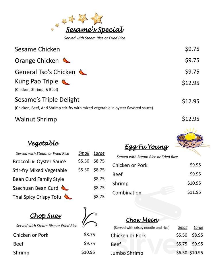 Sesame's Kitchen menus in Yuma, Arizona, United States