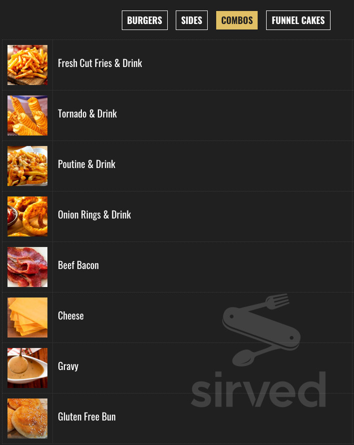 Menu - Scarborough ON's Burger Factory | Sirved