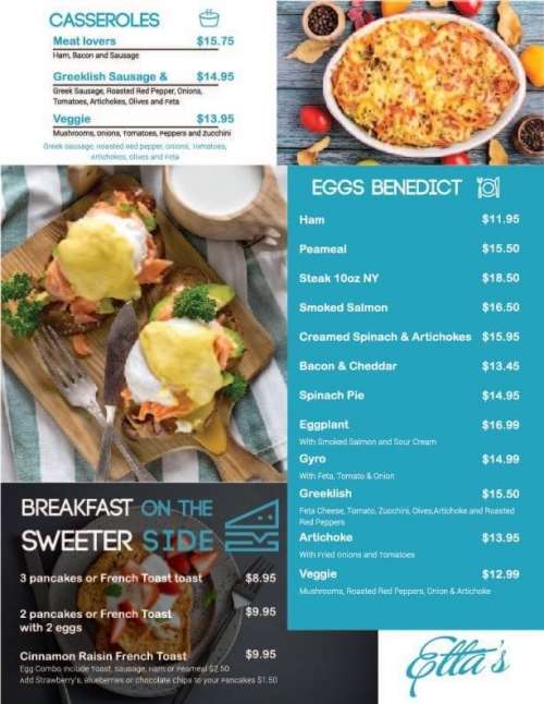 Etta's Greeklish Eatery menu in Windsor, Ontario, Canada