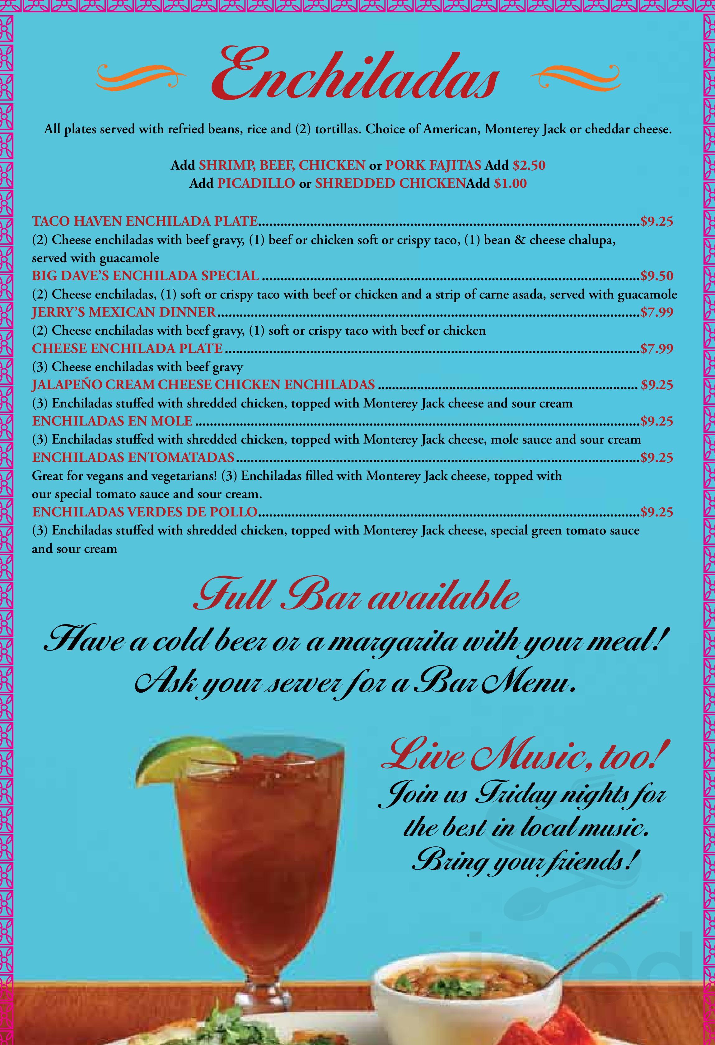 Menu - San Antonio TX's The Haven Southtown | Sirved