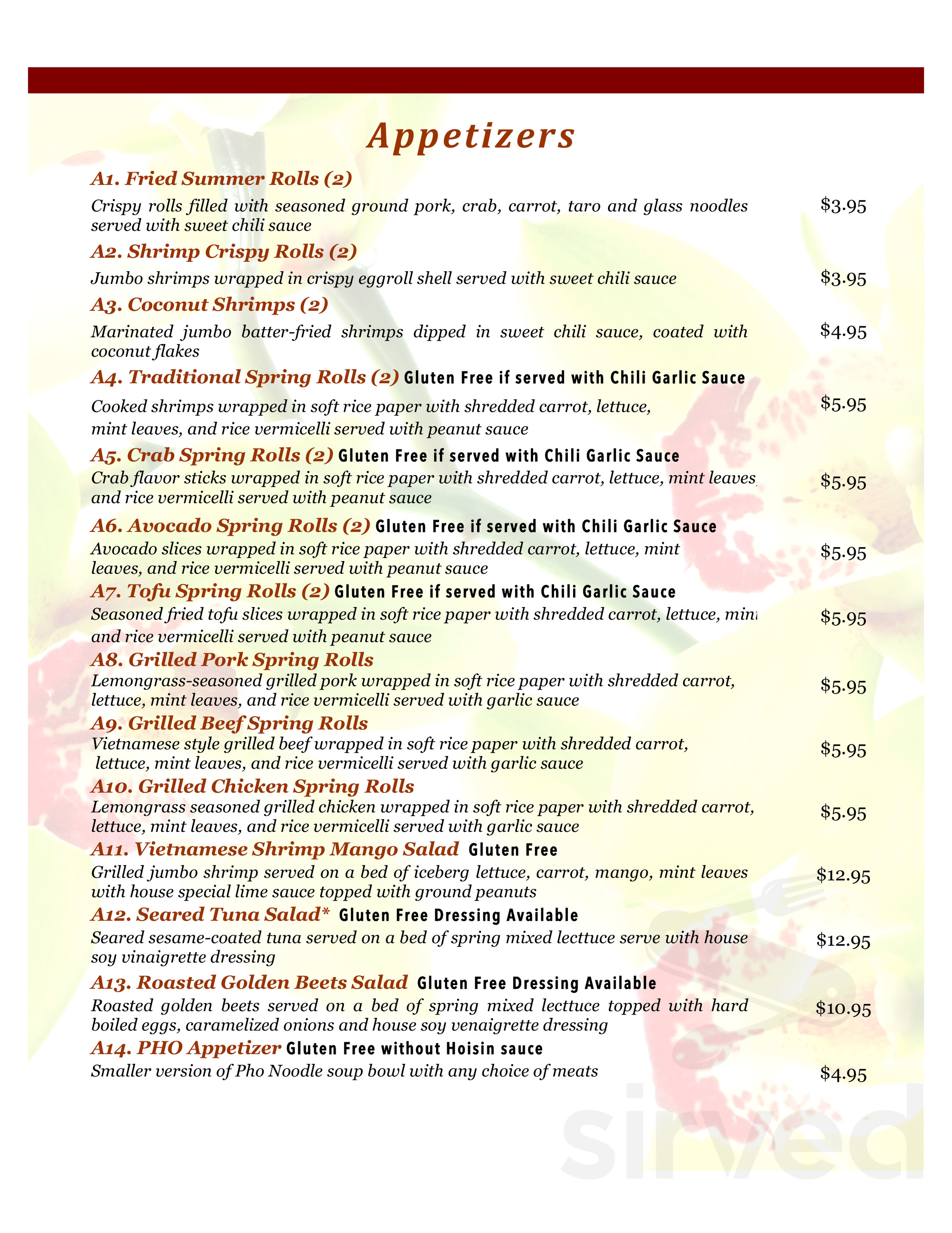 Gigi's Restaurant menu in Maynard, Massachusetts, USA