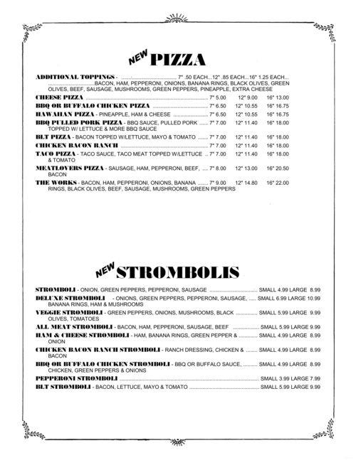 Barge Inn menu in Troy, Indiana, USA