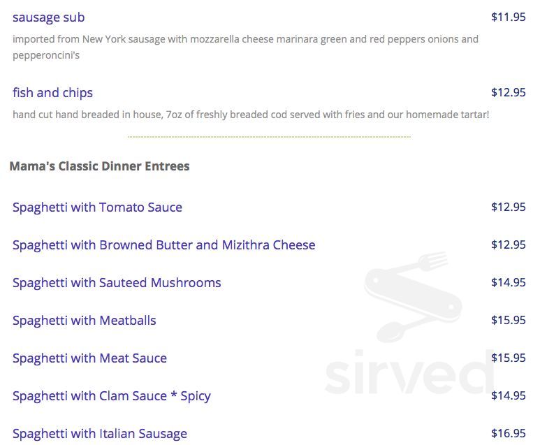 Ferraro's Spokane Valley menu in Spokane Valley, Washington, USA