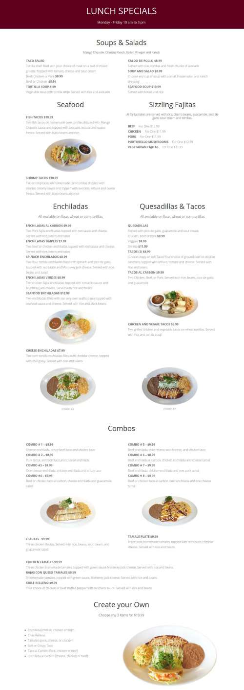 Rita's Cantina Mexican Kitchen menu in Pinehurst, Texas, USA