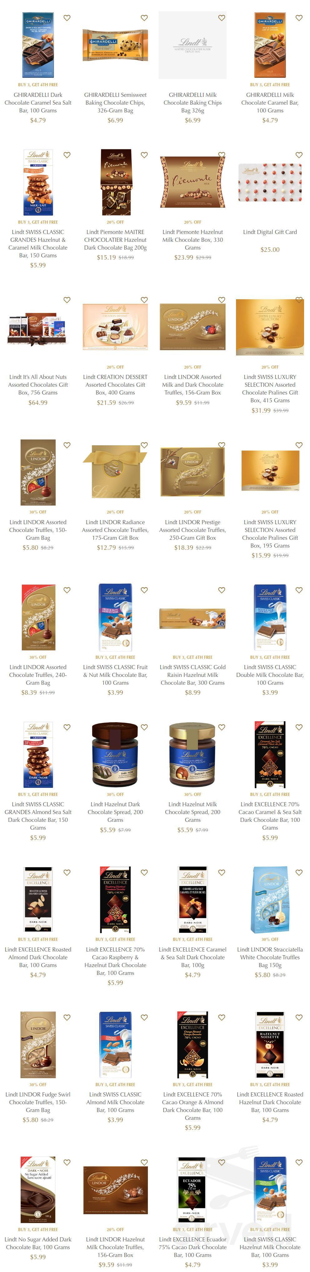 Menu - Oshawa ON's Lindt Chocolate Shop - Oshawa | Sirved