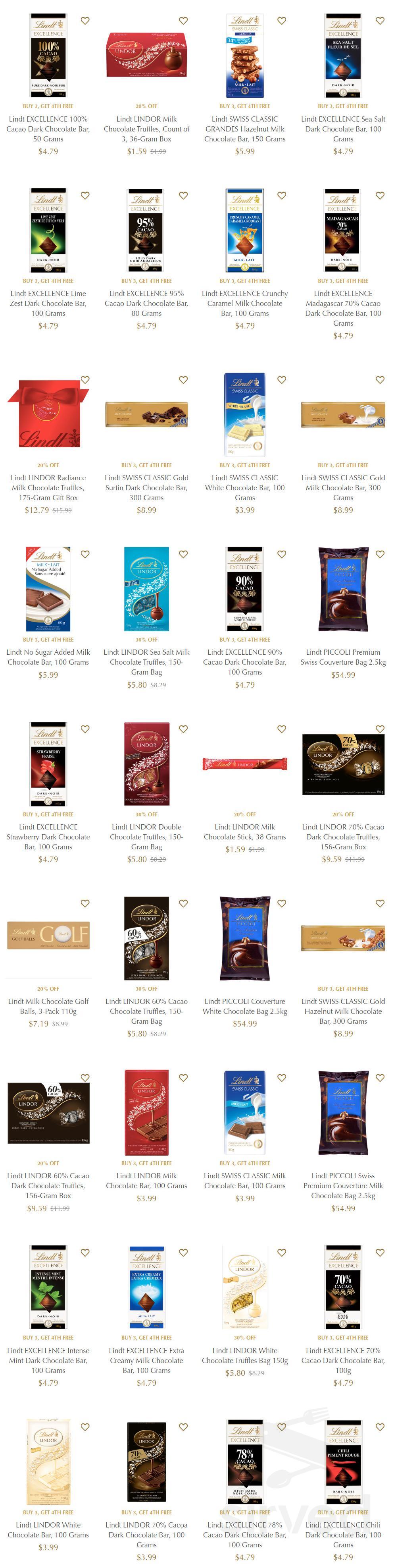 Menu - Oshawa ON's Lindt Chocolate Shop - Oshawa | Sirved