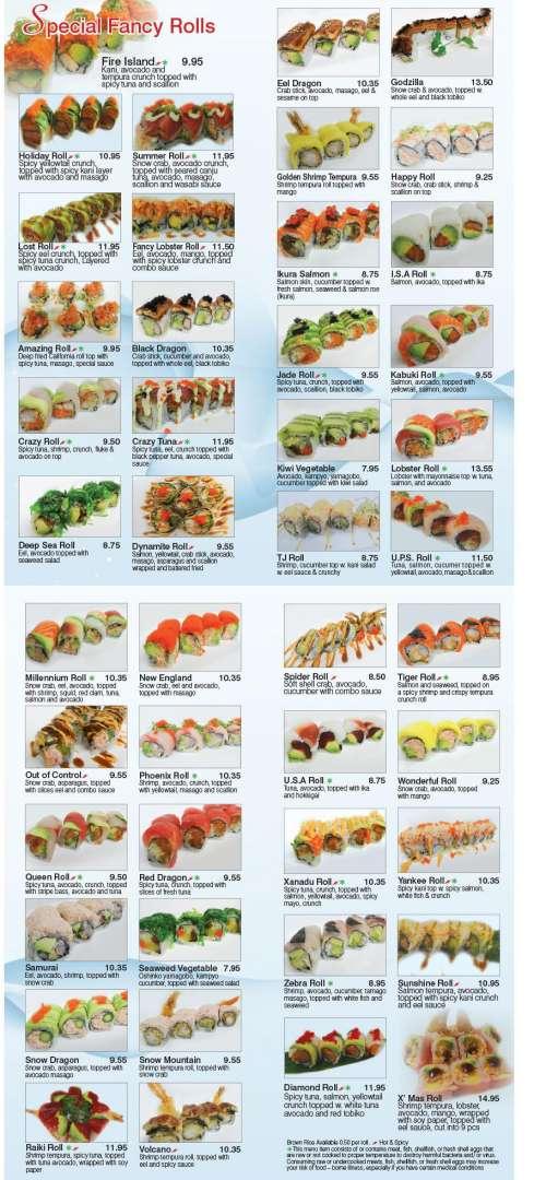 Okeno Sushi menu in Shirley, New York, USA