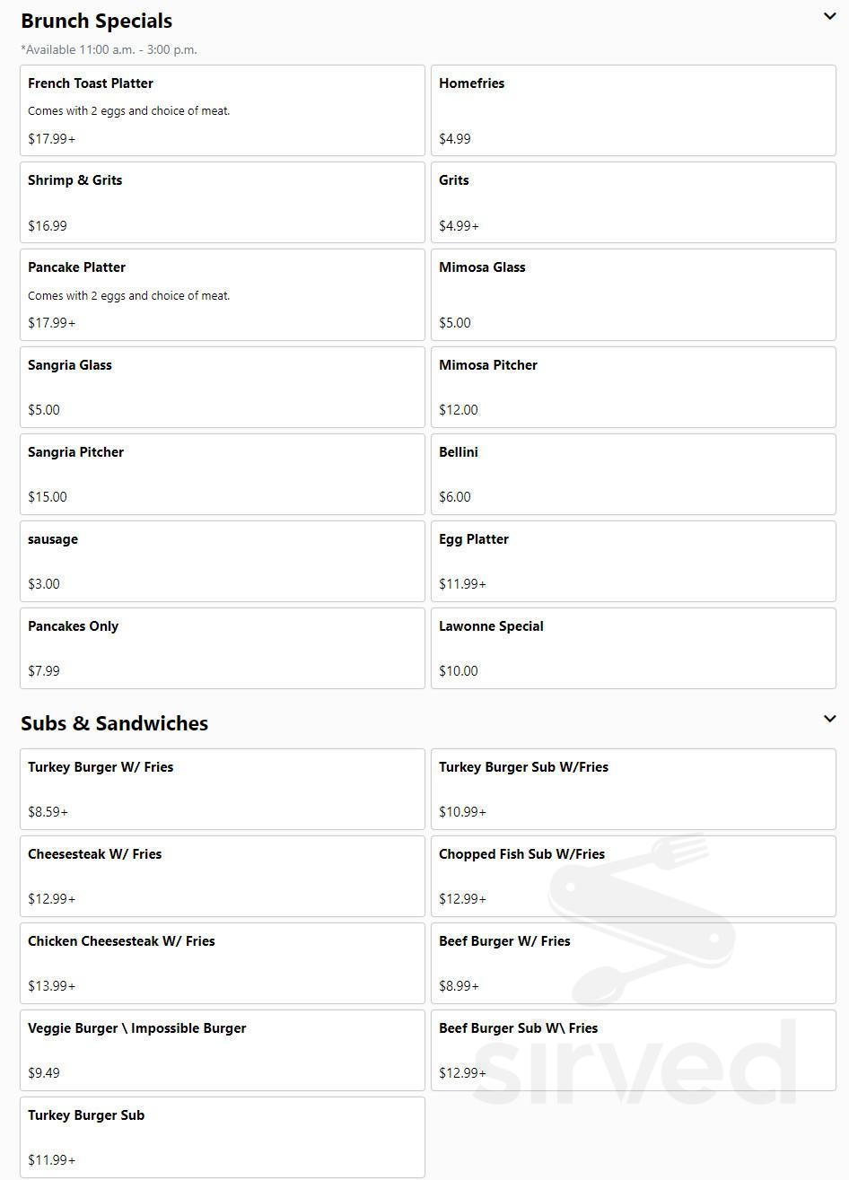 BERTHA'S SOUL FOOD BAR AND GRILL menu in Baltimore, Maryland, USA
