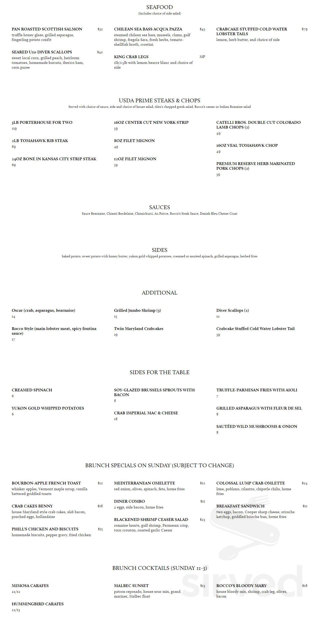 Menu - Newtown PA's Rocco's at The Brick | Sirved