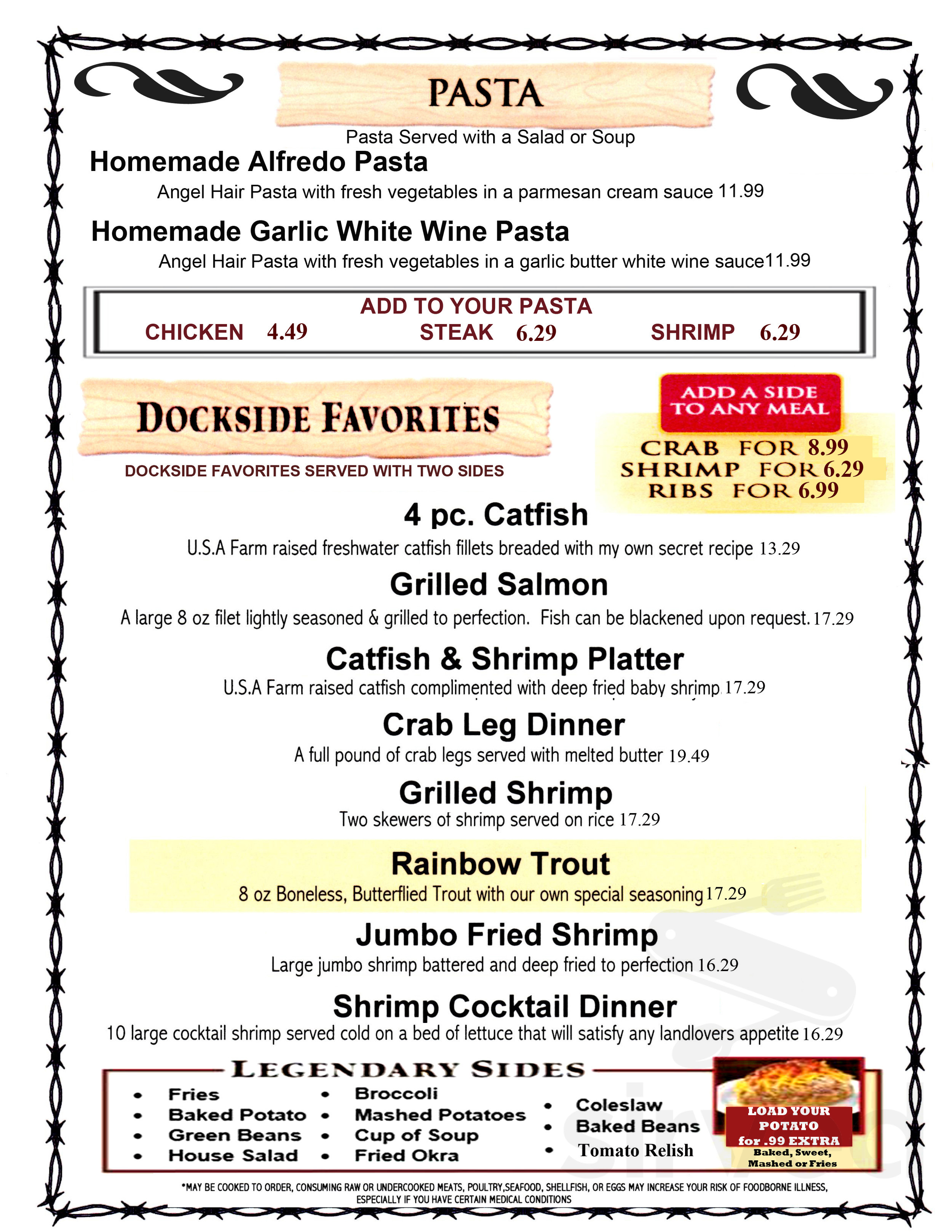 Chopping Block Steakhouse menu in Mena, Arkansas, USA