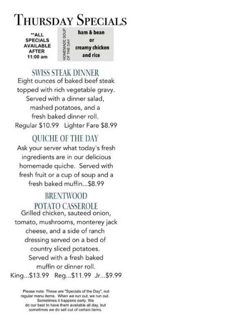 Summer Kitchen Cafe menu in Omaha, Nebraska, USA
