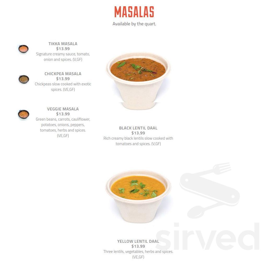 Menu - Pittsburgh PA's Choolaah | Sirved
