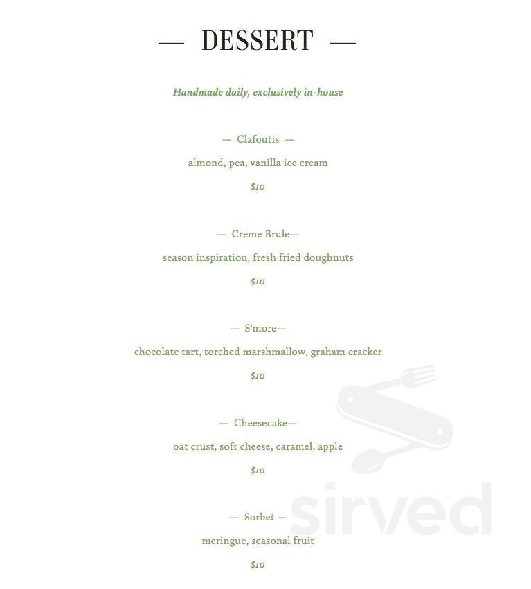 Michael & Marion's and The Side Door menu in Barrie, Ontario, Canada