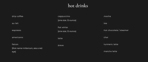 Botanist Coffeehouse menu in Ithaca, New York, USA