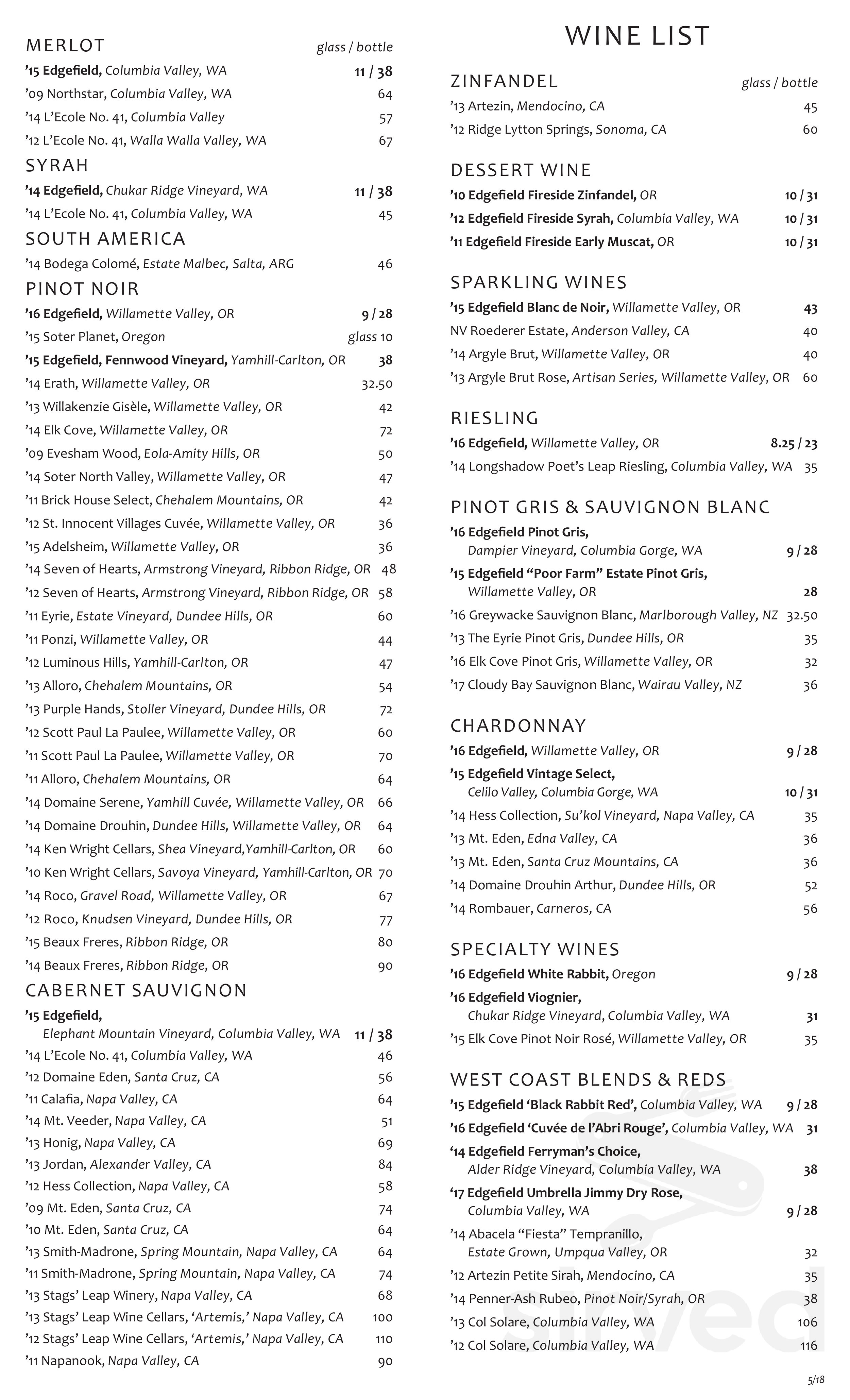 McMenamins Pub at Old St. Francis School menus in Bend, Oregon, United ...