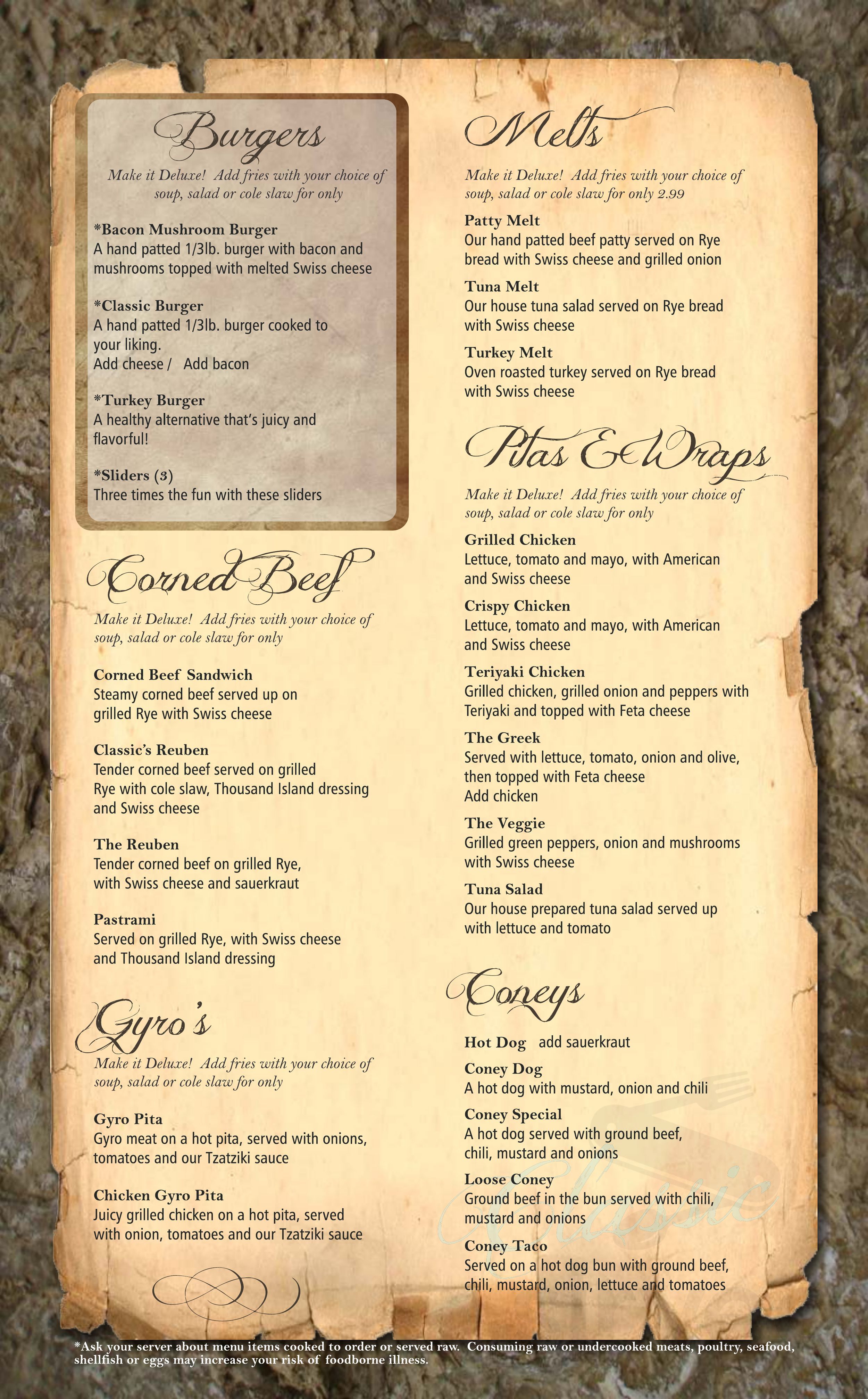 Classic Family Grill menus in Fraser, Michigan, United States
