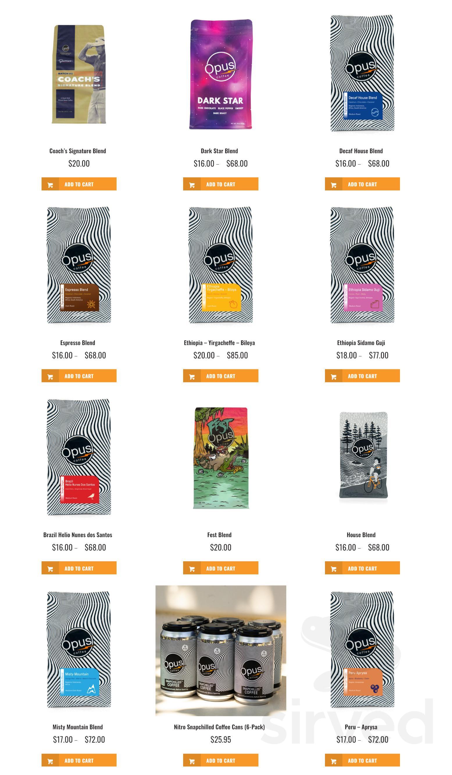 Opus Coffee - UF Health Atrium menu in Gainesville, Florida, USA