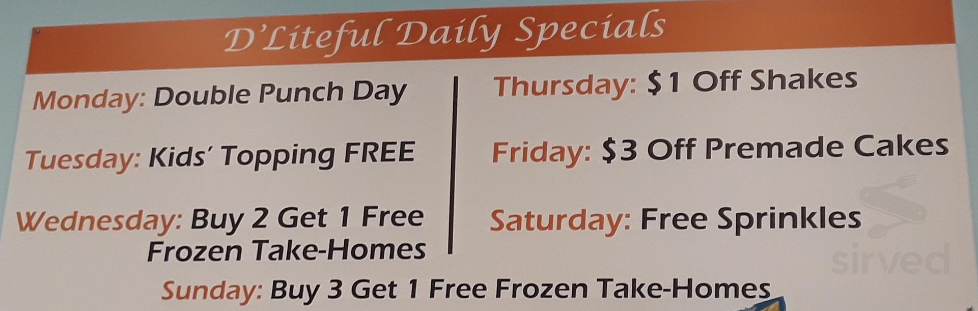 D'Lites menu in Austin, Texas, USA