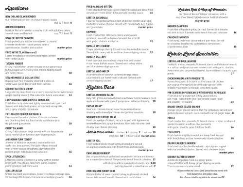 Lobsta Land Restaurant menu in Gloucester, Massachusetts, USA